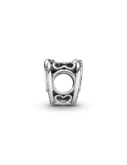 Charm de corazón Pandora de plata zirconia cúbica 3