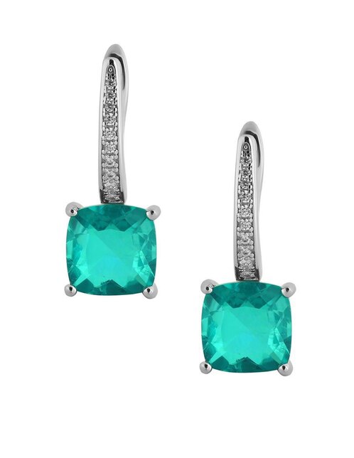 Aretes cuadrados Gladkova Joyería de plata P 925 turmalina 1
