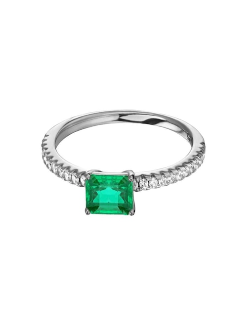Anillo rectangular Gladkova Joyería Edasich de plata esmeralda brillante 1