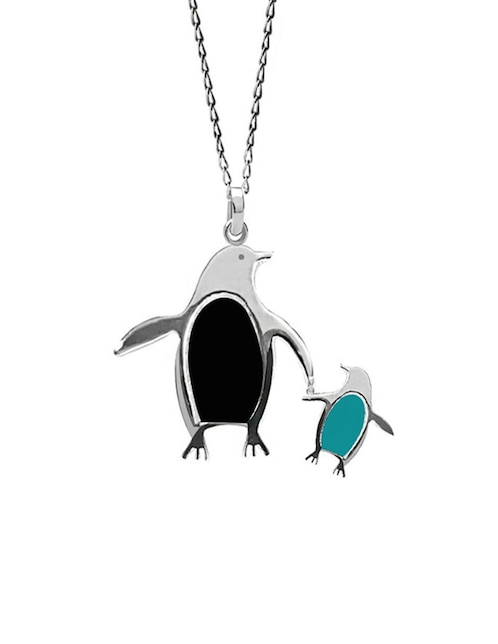 Colgante y dije de pingüinos Cometa de plata P 925 1