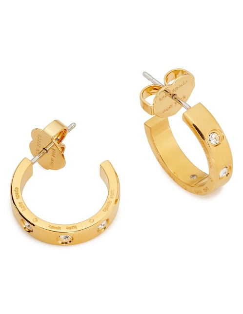 Aretes de aro redondos Kate Spade con acabado brillante cristal 1