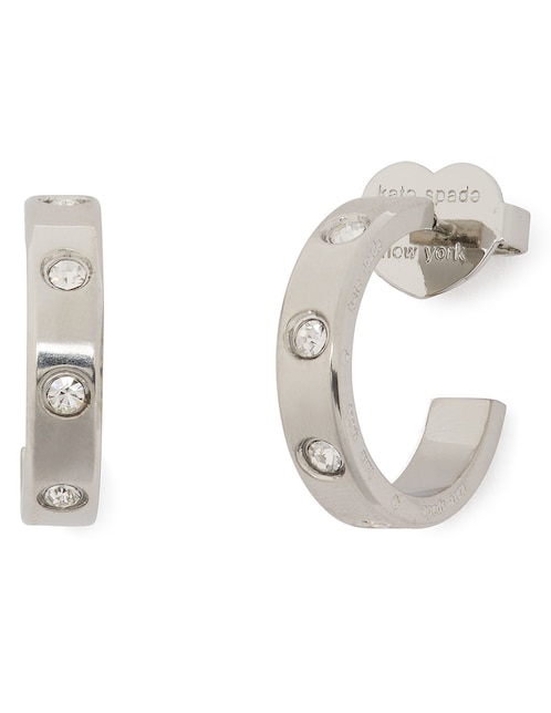 Aretes de aro circulares Kate Spade con acabado brillante cristal 1