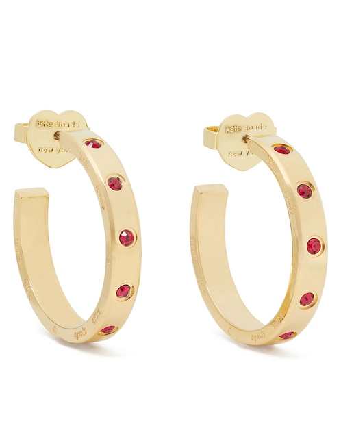 Aretes de aro circulares Kate Spade con acabado brillante zirconia cúbica 1