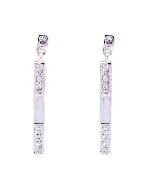 Aretes rectangulares Oro Angelus de plata P 925 con acabado pavé zirconia 1