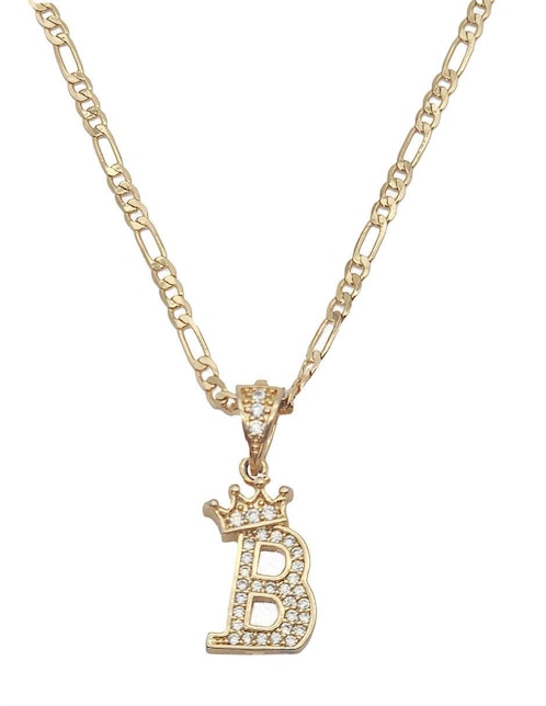 Collar de letra b Moon Letras de oro laminado 10 K 1