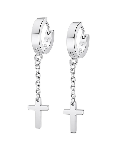 Aretes de cruz Lotus Style Men's con acabado brillante 1