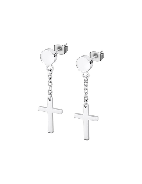 Aretes de cruz Lotus Style con acabado brillante 1