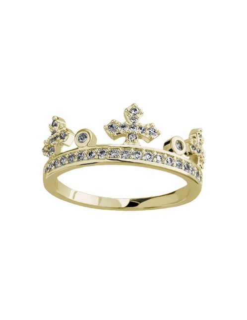 Anillo de corona Ocean Heart Elegance cristal baño de oro 1