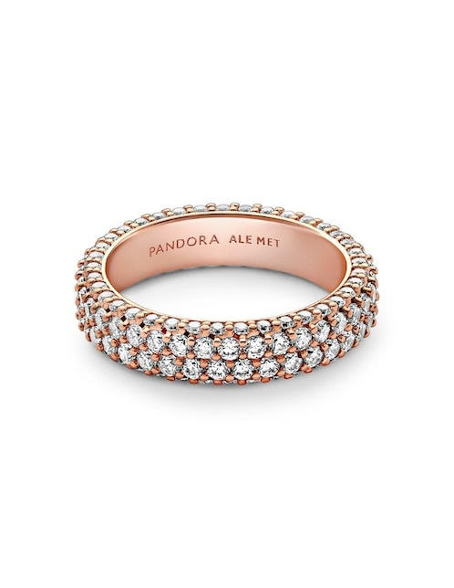 Anillo Pandora Timeless de plata P 925 zirconia cúbica baño de oro rosa 1