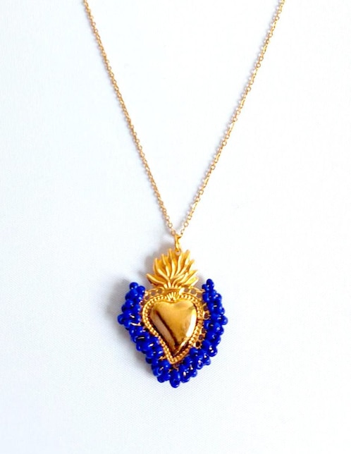 Collar con dije Sagrado Corazón Ana Maria Mexico con acabado chapa de ...