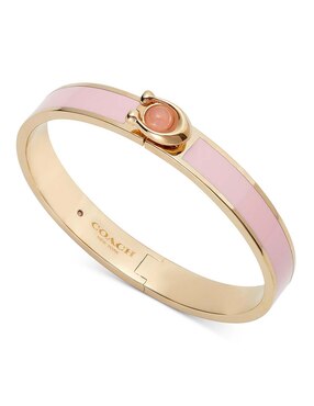 Brazalete Coach de latón con cristal