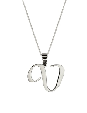 Collar de letra V Armario Joyeria Love Letters de plata