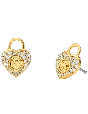 Broqueles de corazón Michael Kors Love zirconia cúbica