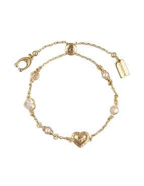 Pulsera Coach Horse & Carriage With Pearls con acabado liso