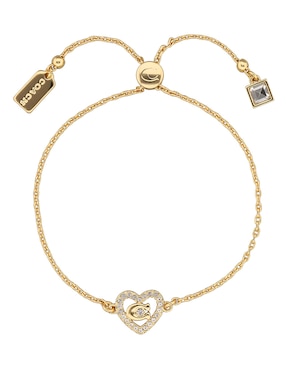 Pulsera COACH Pave Heart and C´S con acabado pavé